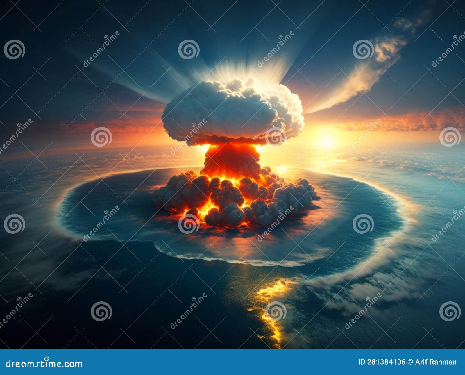 Beautiful Nuclear Explosion in the Middle of the Ocean Stock ...