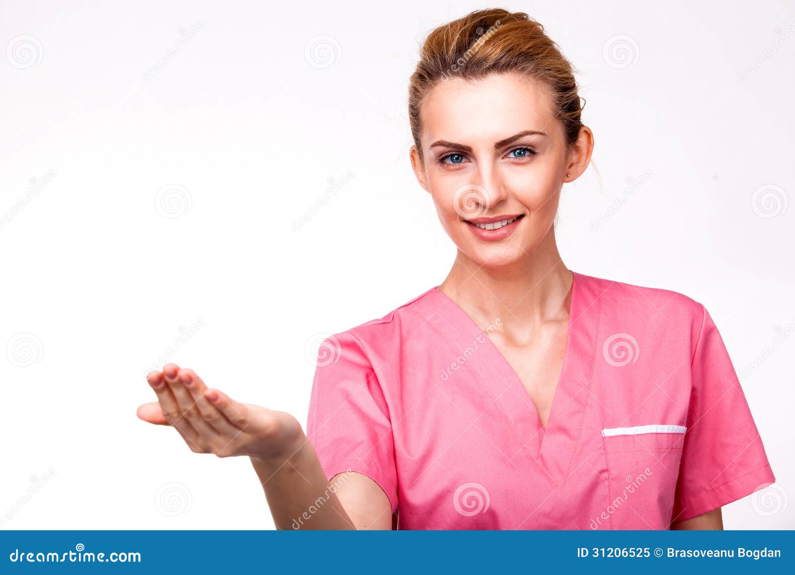 Beautiful Nurse with Extended Arm Stock Image - Image of help ...
