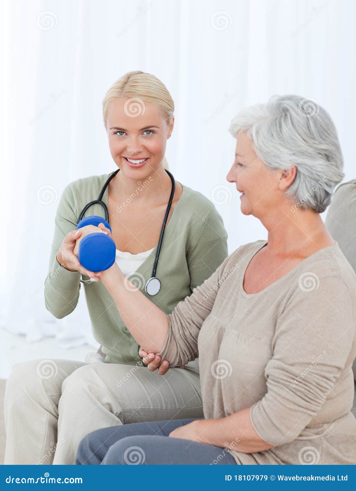 Beautiful Nurse Helping Her Patient Stock Image - Image of exam, care ...