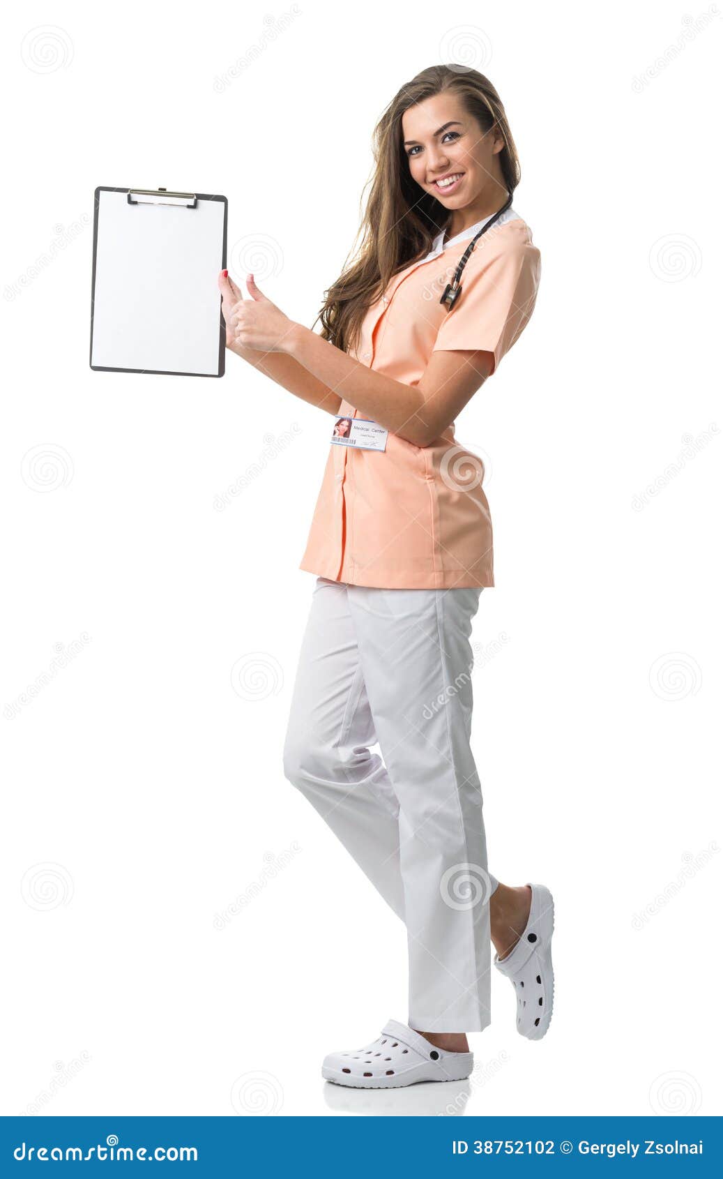 Beautiful Nurse Holding a Folder Stock Photo - Image of fashion, adult ...