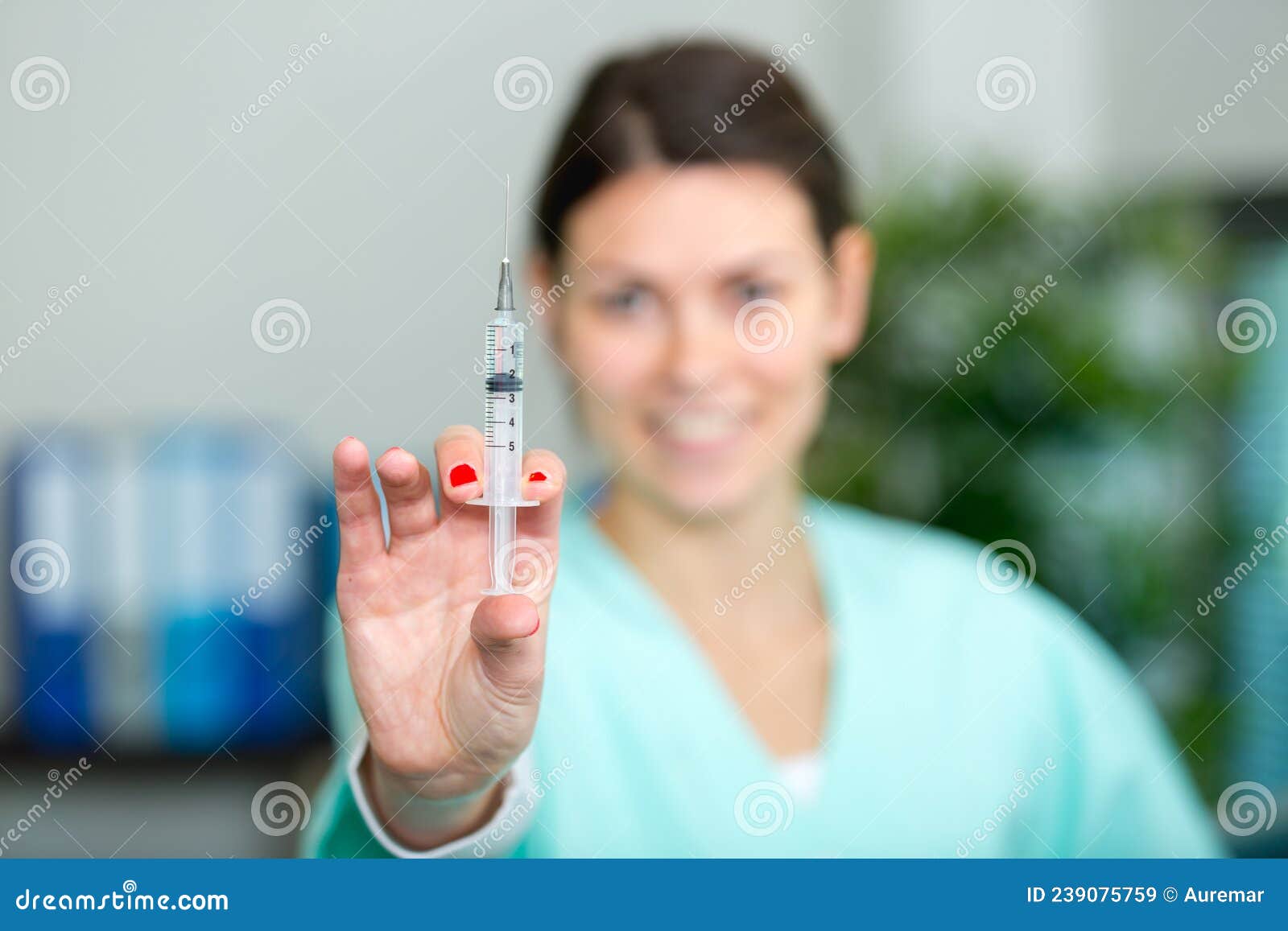 Beautiful Nurse Holding Injection Stock Image - Image of service ...