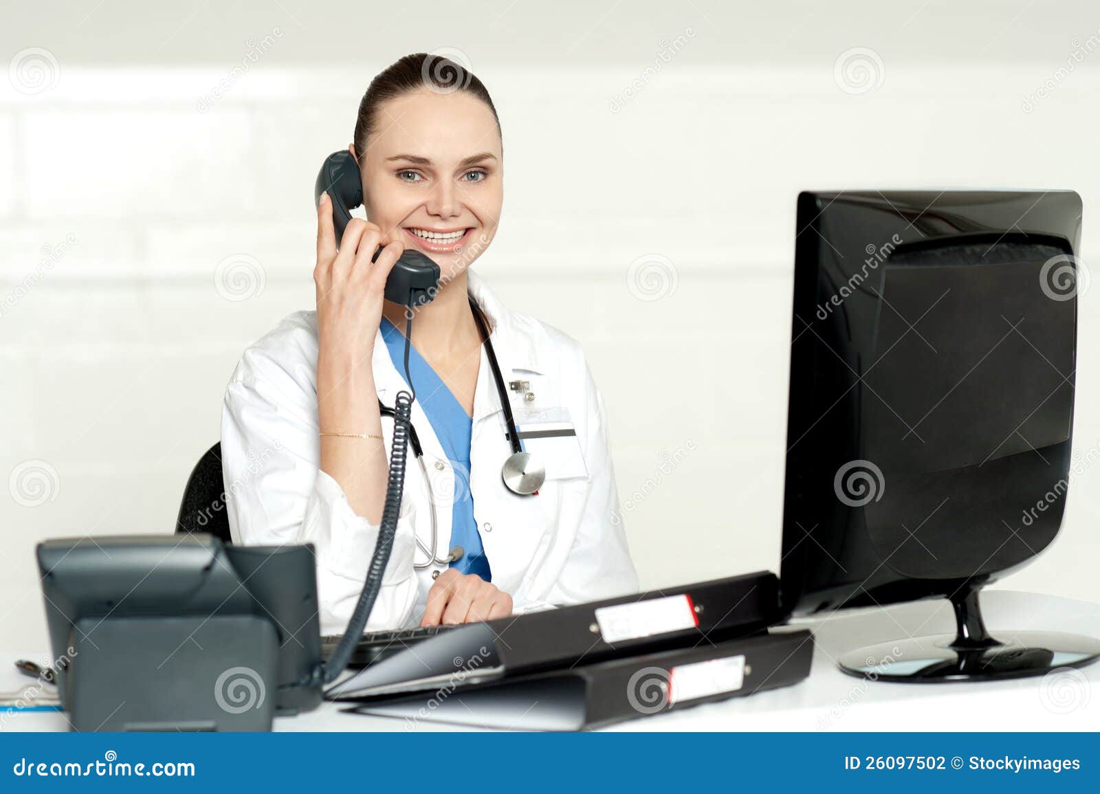 Beautiful Nurse Talking On Phone With Patient Stock Photography - Image ...
