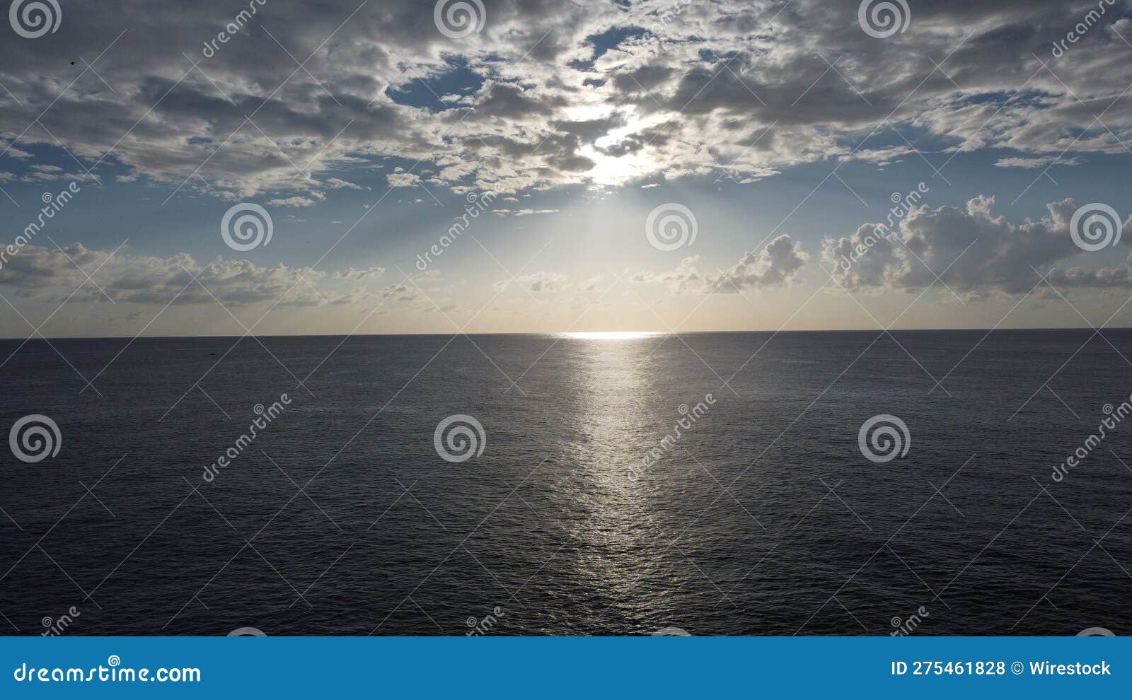 Beautiful Ocean Featuring a Stunning Reflection of the Sun Stock Photo ...