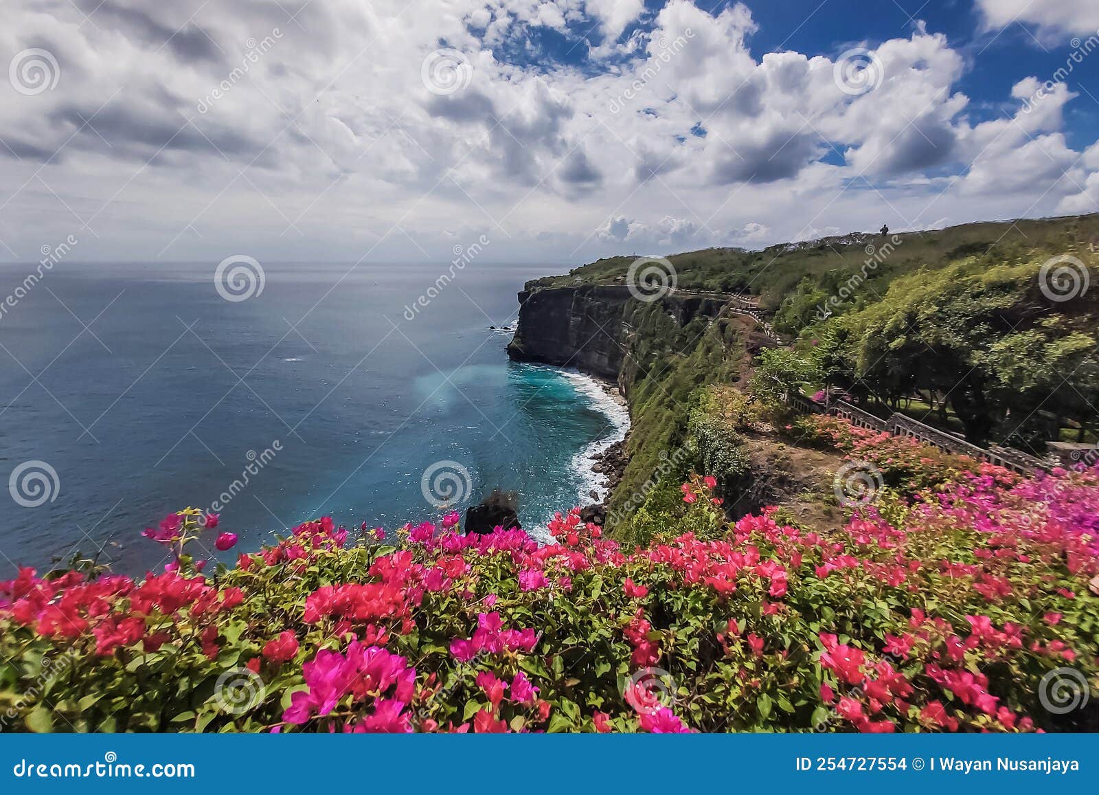 Beautiful Ocean View from Above the Cliff in Bali Stock Photo - Image ...