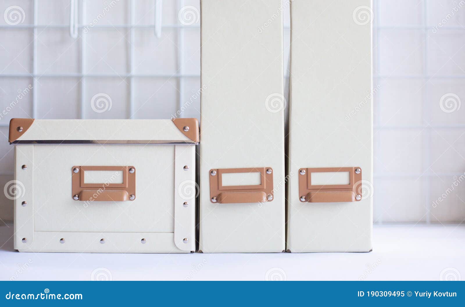 Beautiful Office Folders Beige Style Desk Documents Stock Image - Image ...