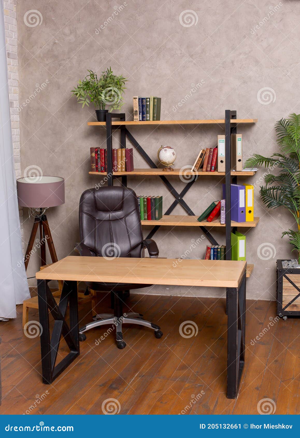 Beautiful Office Interior, Office Workplace, Work Desk Stock Image ...
