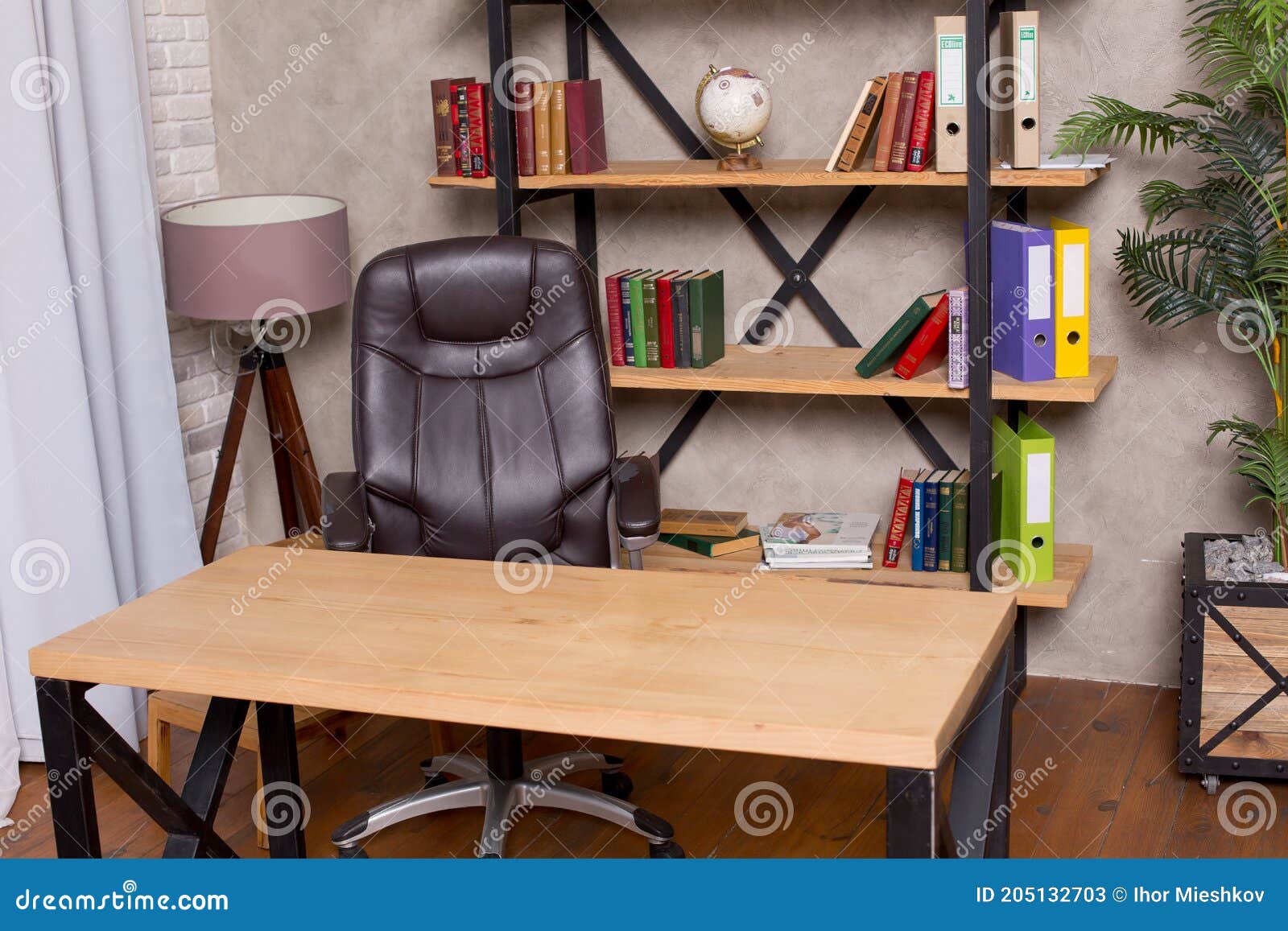 Beautiful Office Interior, Office Workplace, Work Desk Stock Image ...