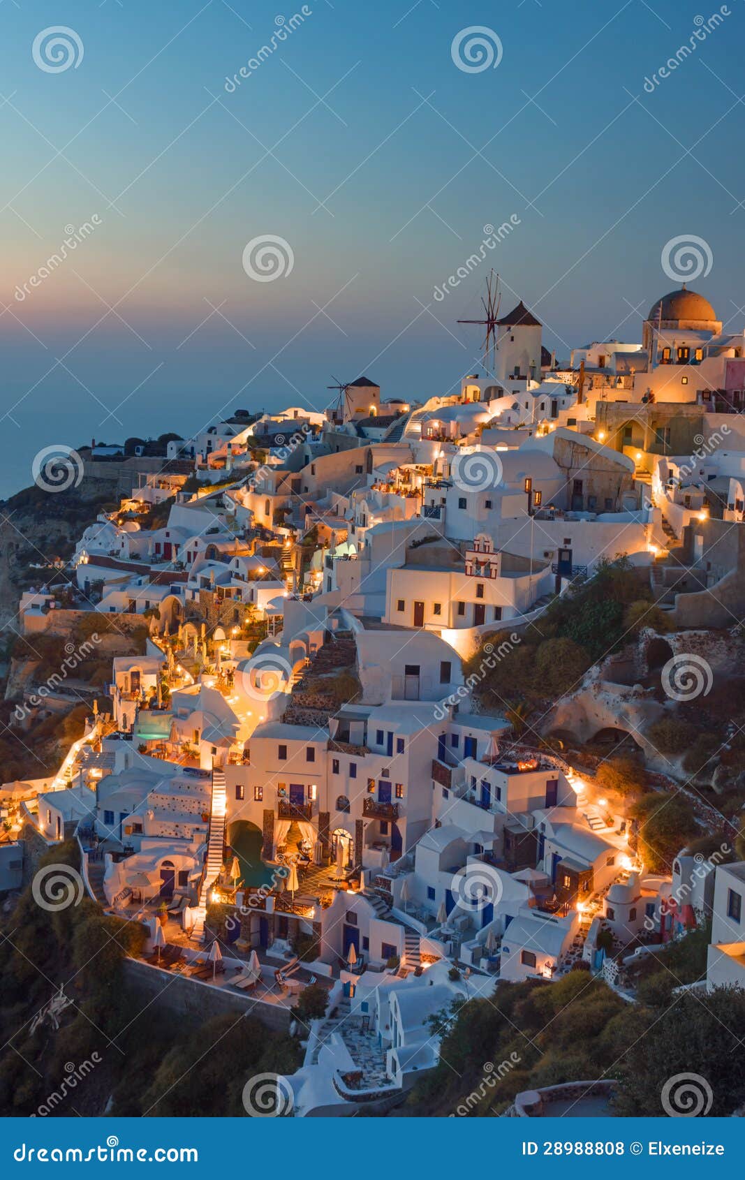 Beautiful Oia at sunset stock photo. Image of dawn, darkness - 28988808