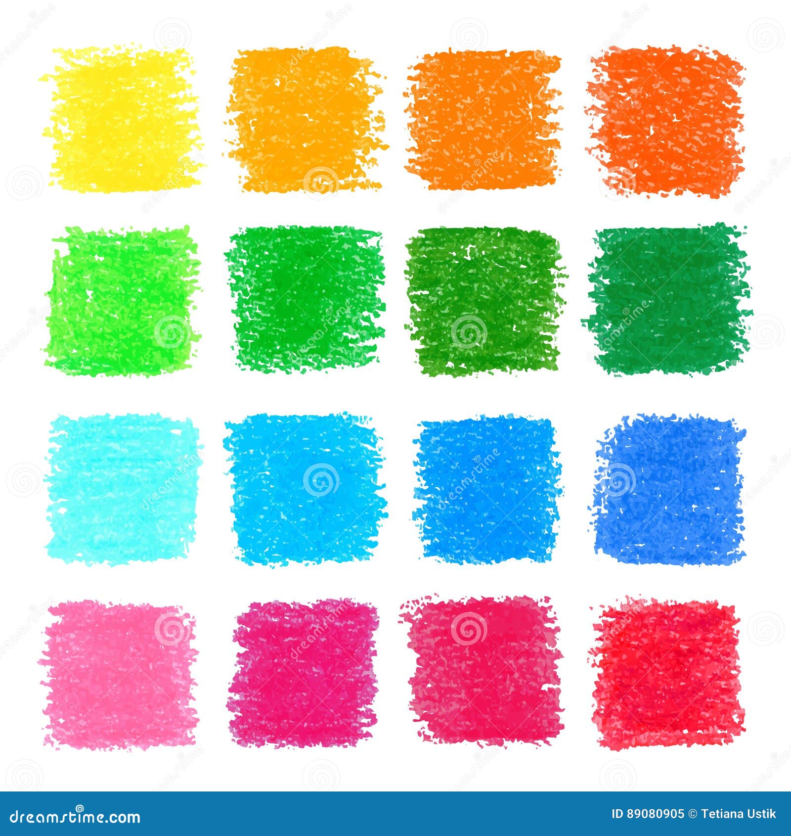 Beautiful Oil Pastel Square Design Elements for Your Design. Stock ...