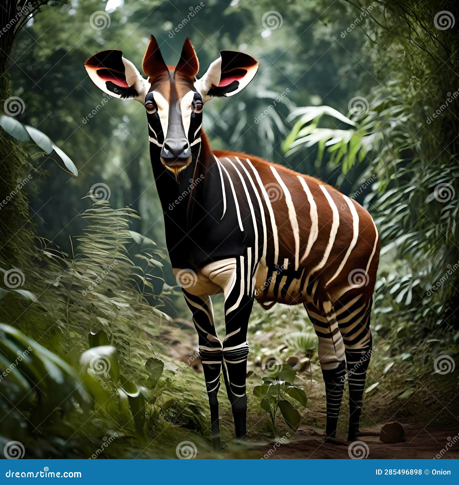 Beautiful Okapi - Ai Generated Image Stock Illustration - Illustration ...