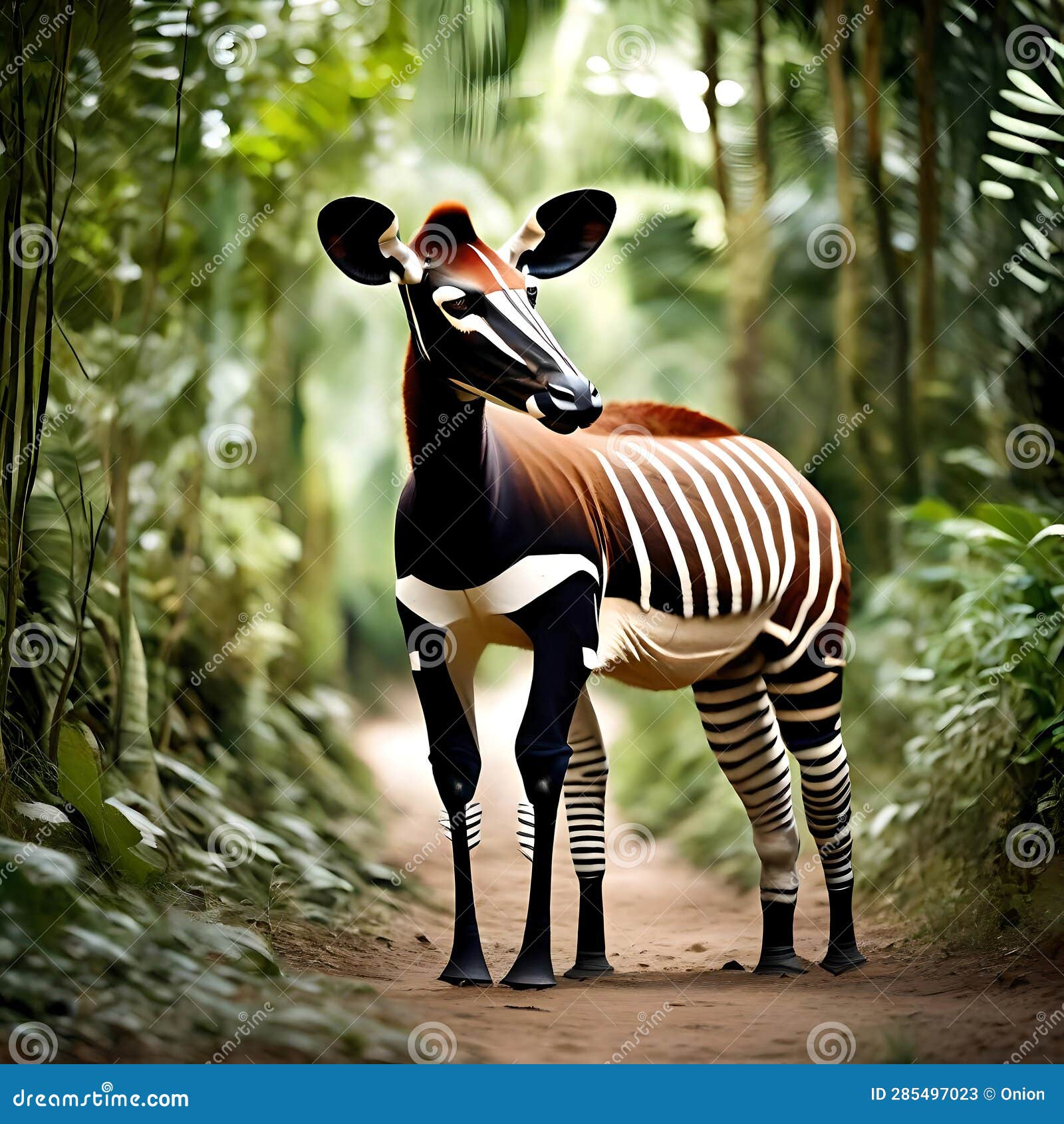 Beautiful Okapi - Ai Generated Image Stock Illustration - Illustration ...