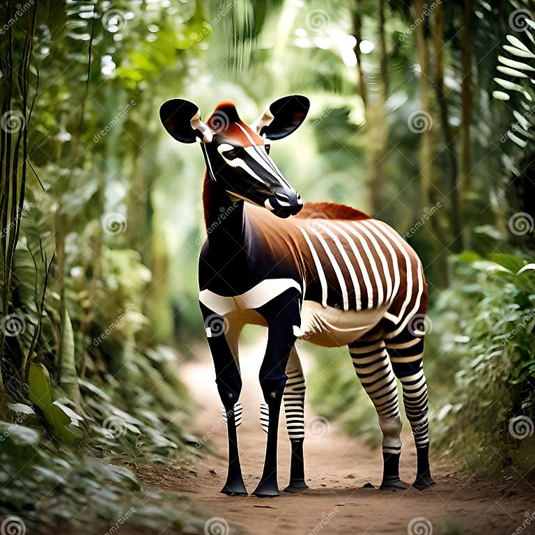 Beautiful Okapi - Ai Generated Image Stock Illustration - Illustration ...
