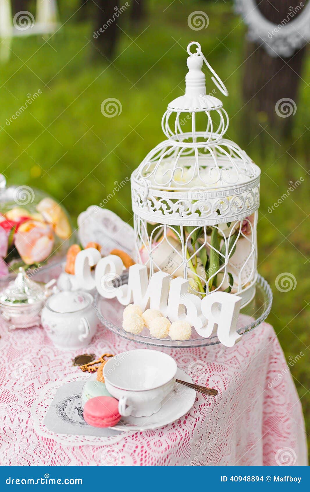 Beautiful Old Antique Tea Service Stock Photo - Image of croissant ...