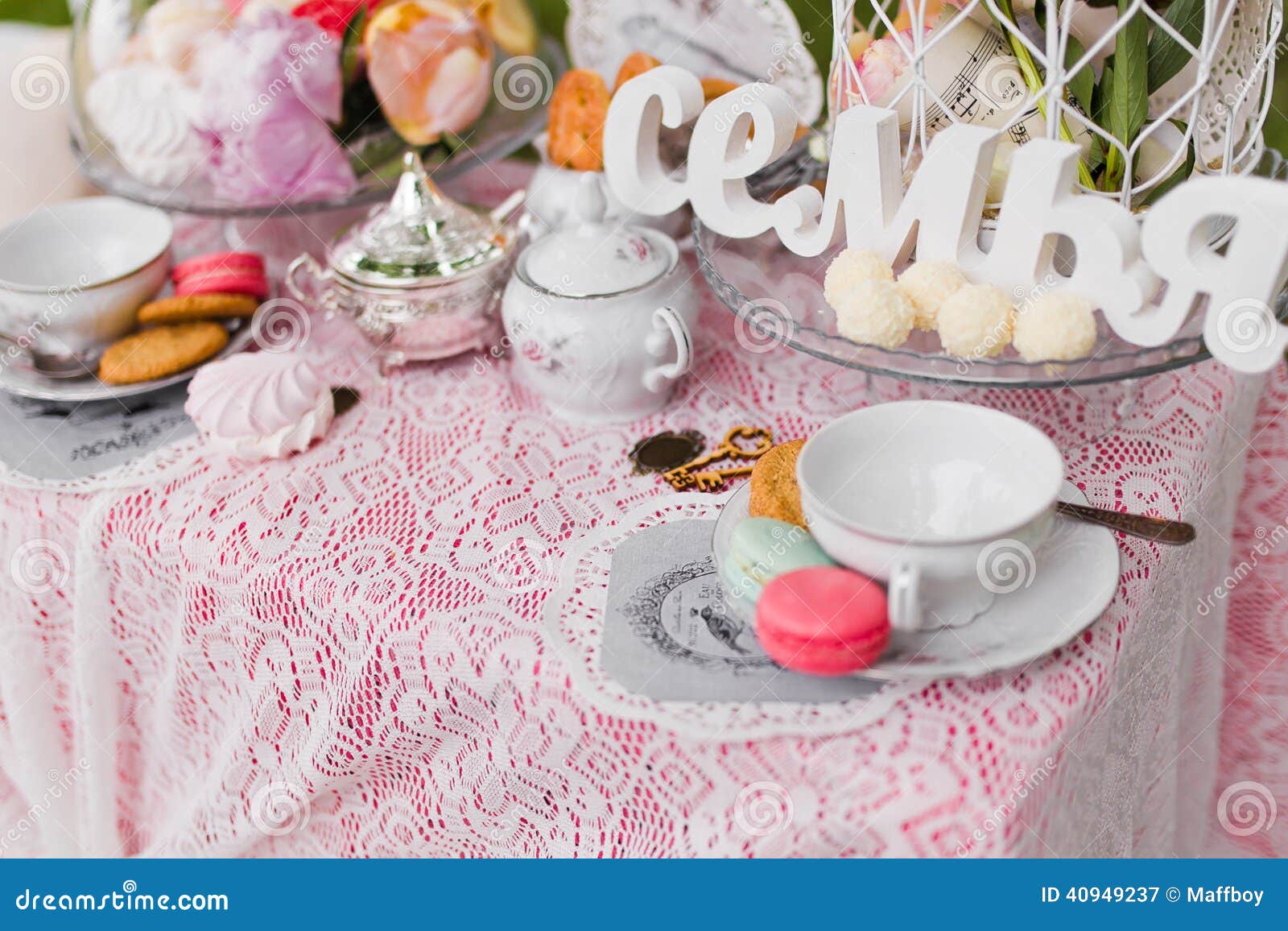 Beautiful Old Antique Tea Service Stock Image - Image of pattern ...