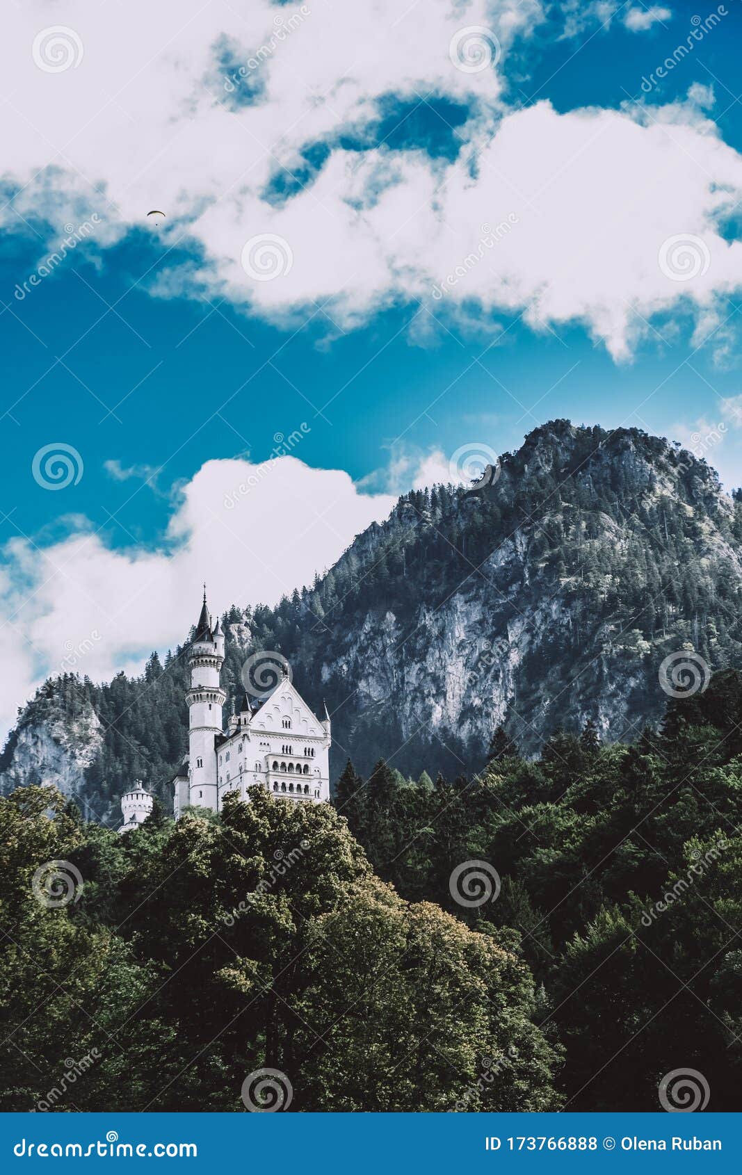 Beautiful Old Castle on a Background of Mountains Stock Photo - Image ...