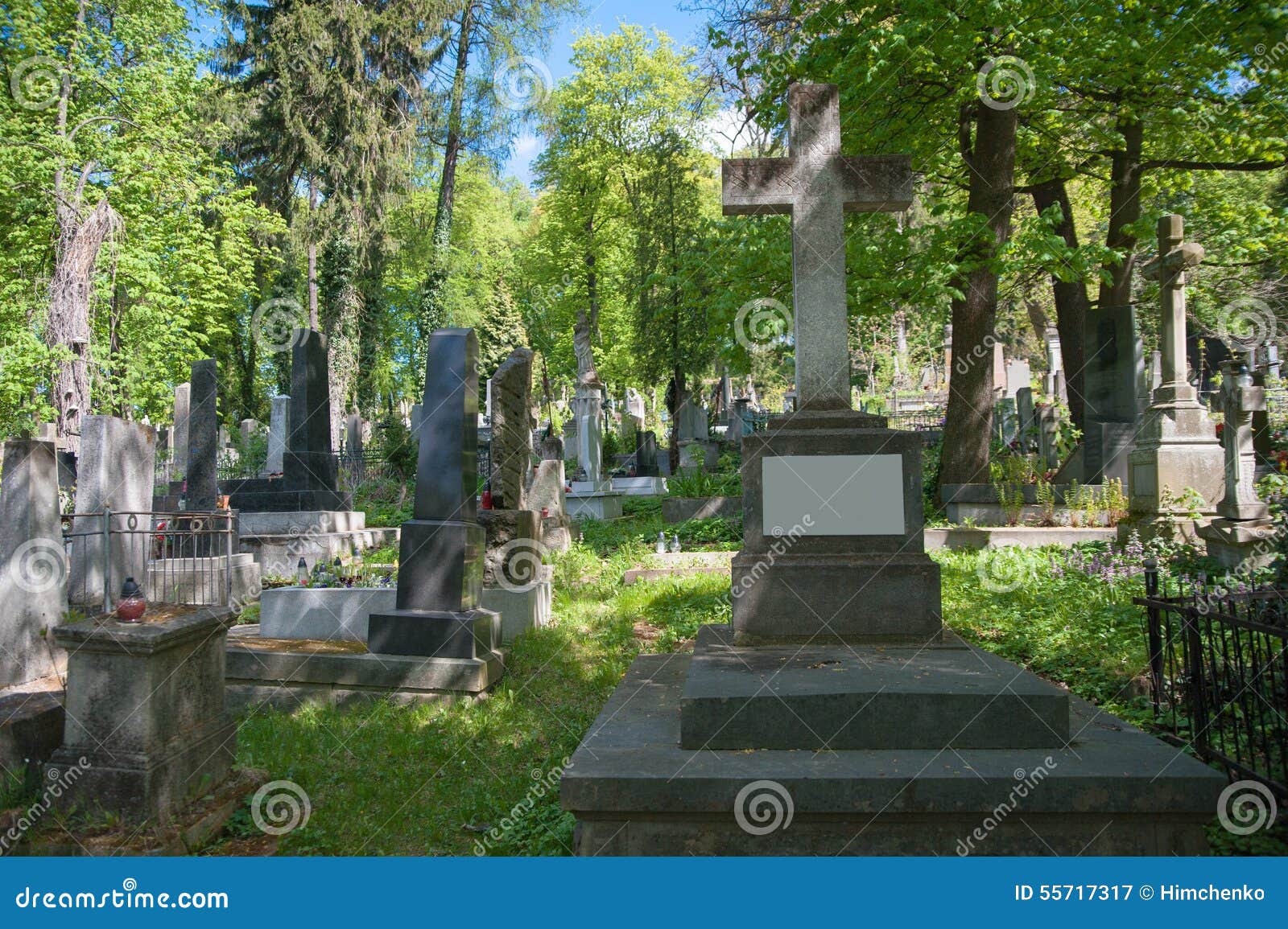Beautiful old cemetery stock image. Image of granite - 55717317
