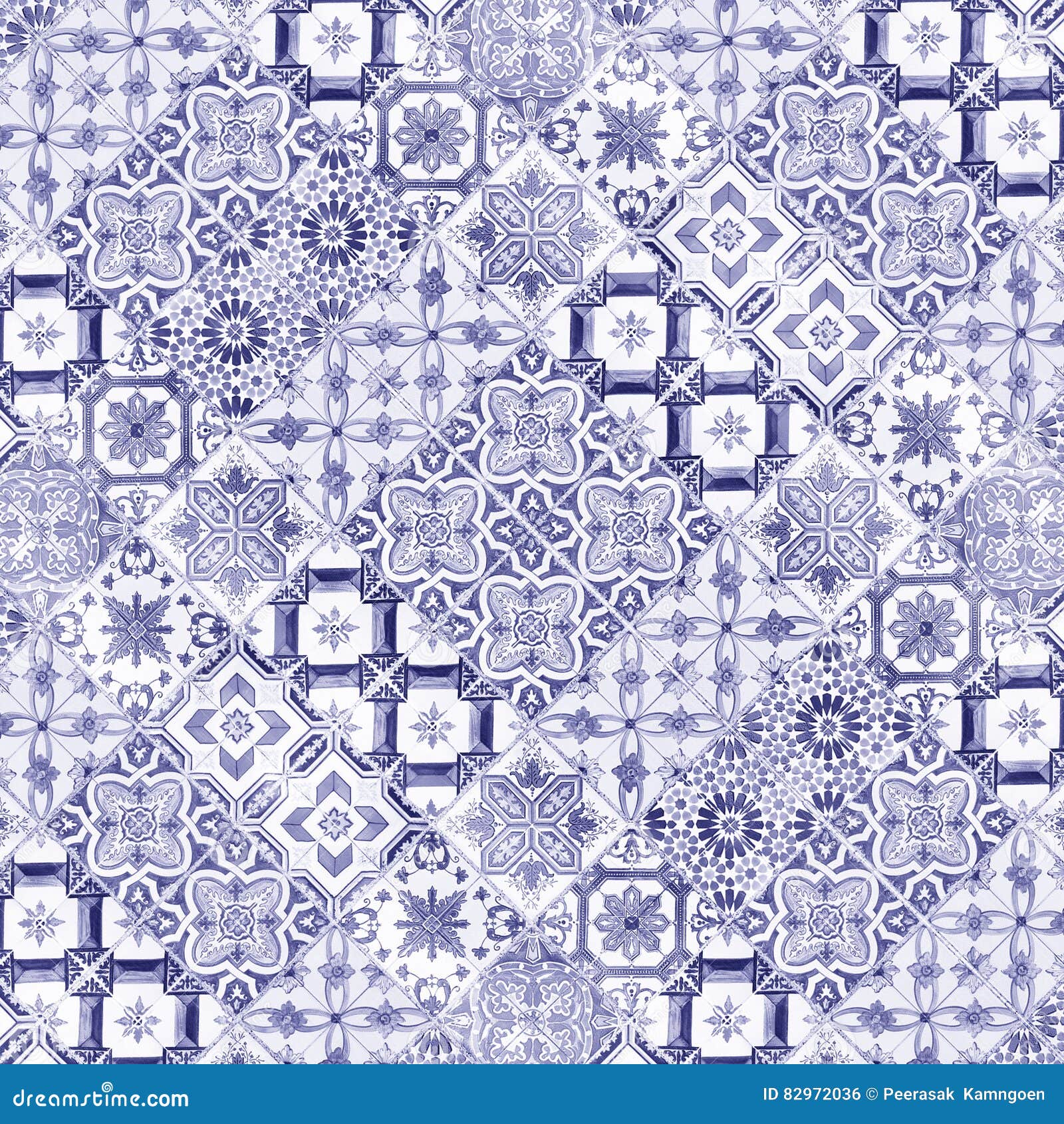 Beautiful Old Ceramic Tiles Patterns in the Park Public. Stock Photo ...