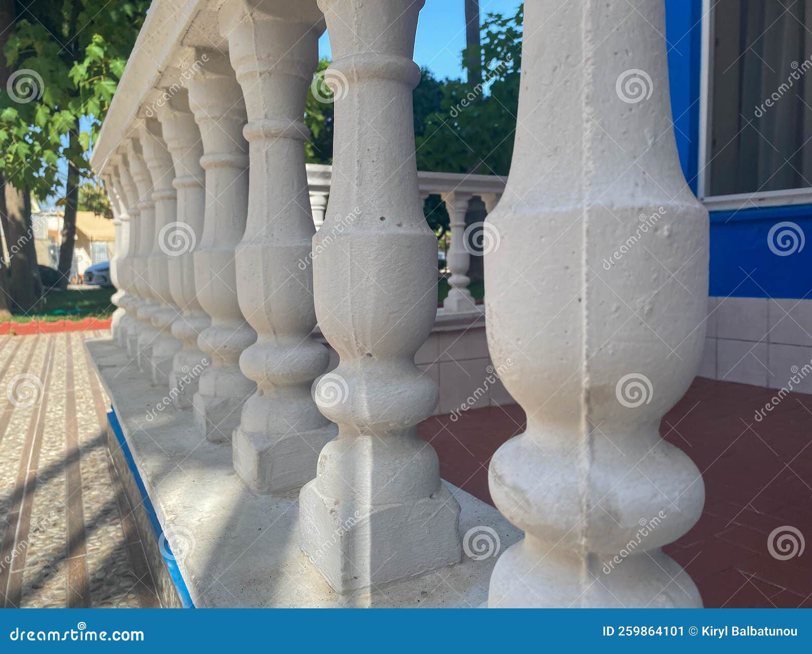 Beautiful Old Fashioned Classic White Balcony Railings Stock Image ...