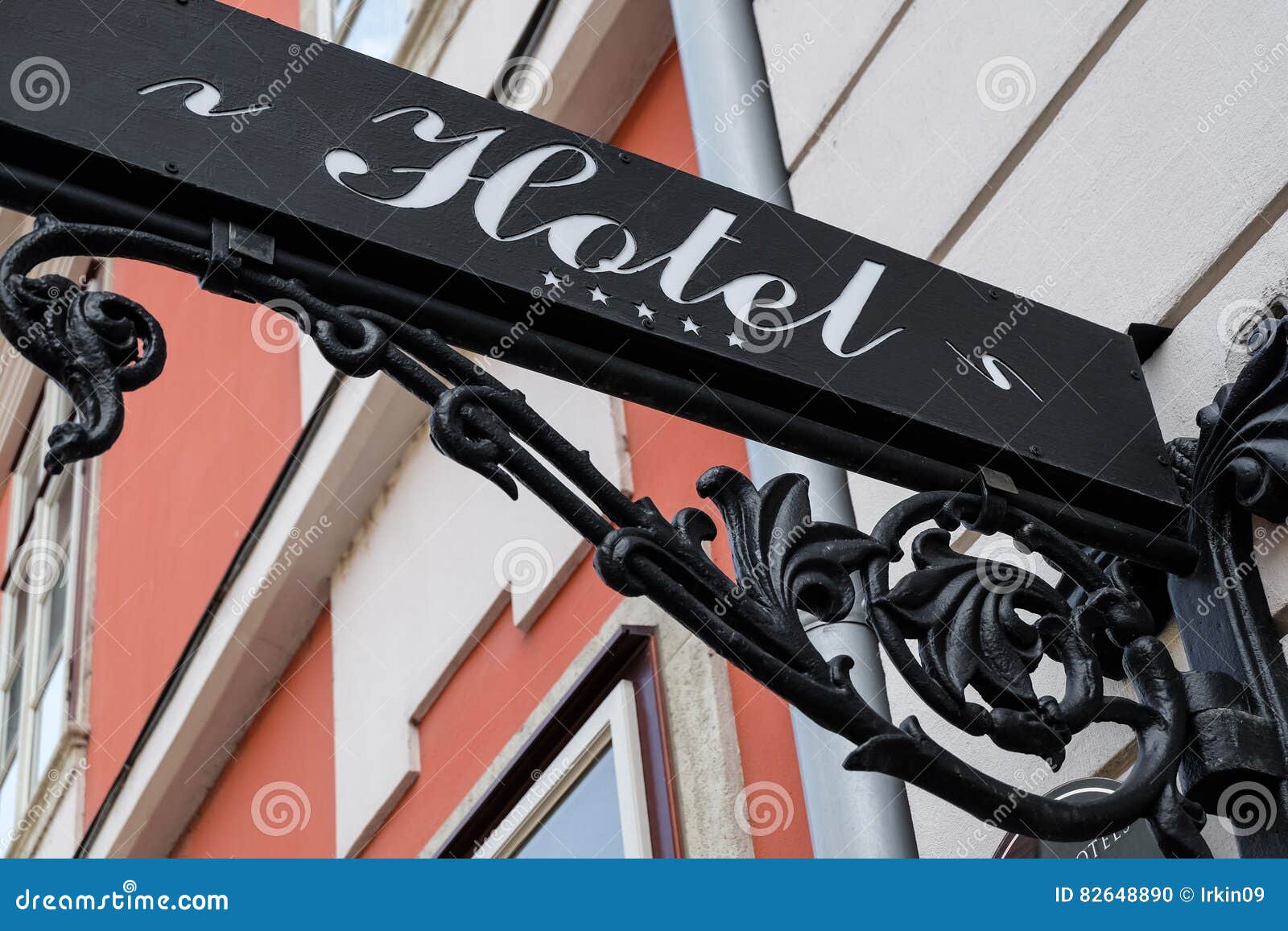 Beautiful old hotel sign stock photo. Image of elegance - 82648890