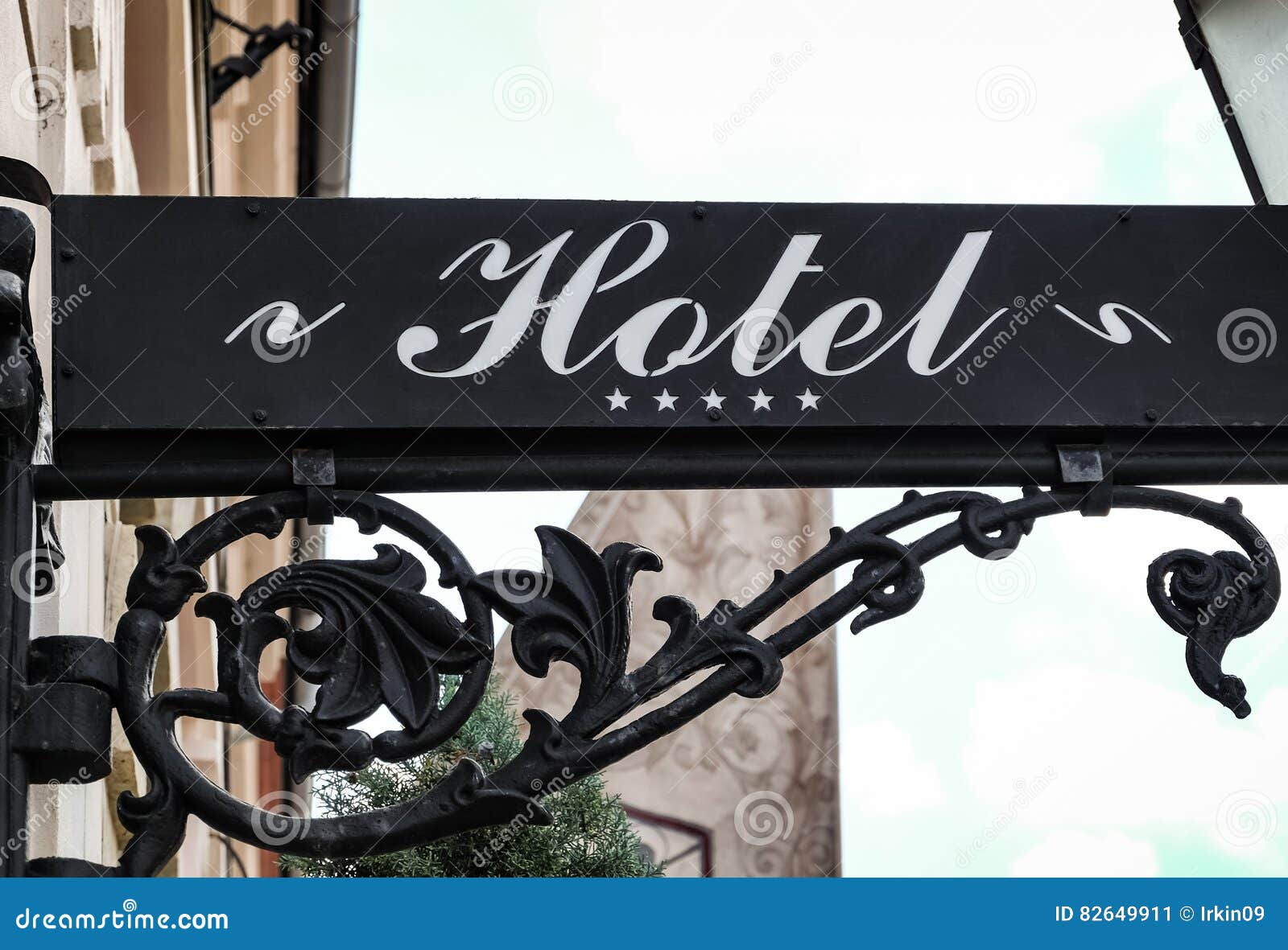 Beautiful old hotel sign stock image. Image of word, hanging - 82649911
