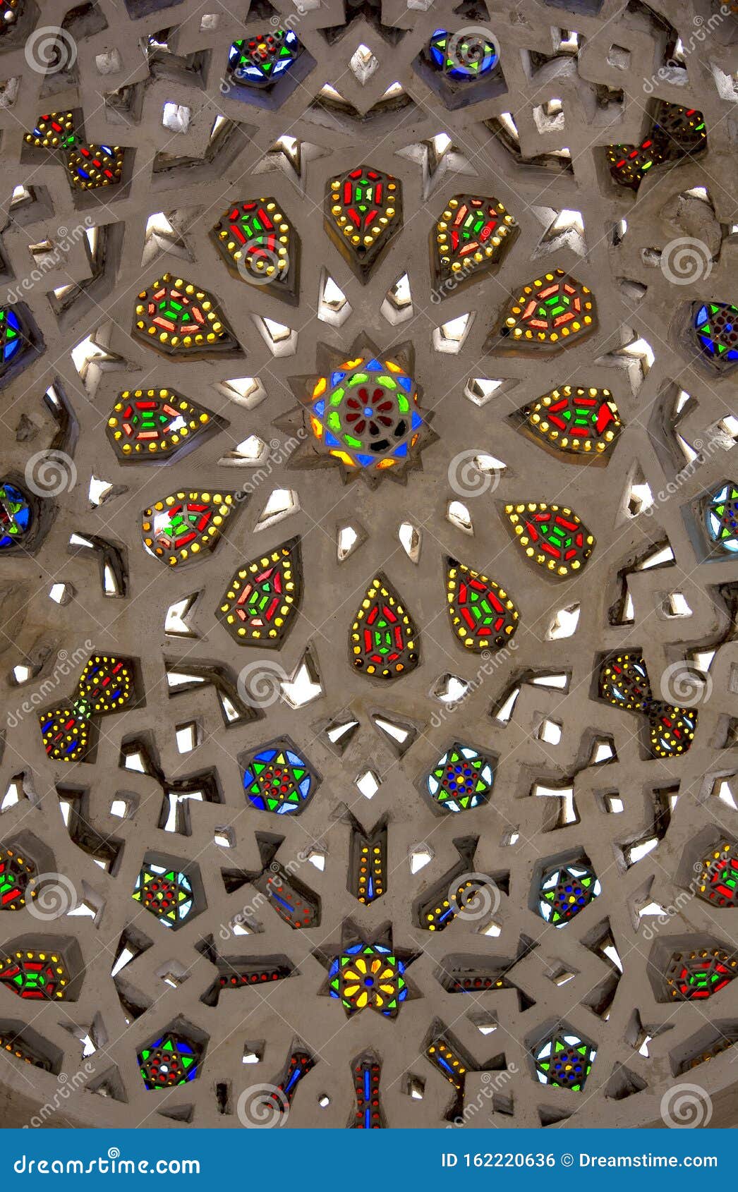 Ancient Islamic Architecture of Colored Glass Windows Poster Stock ...