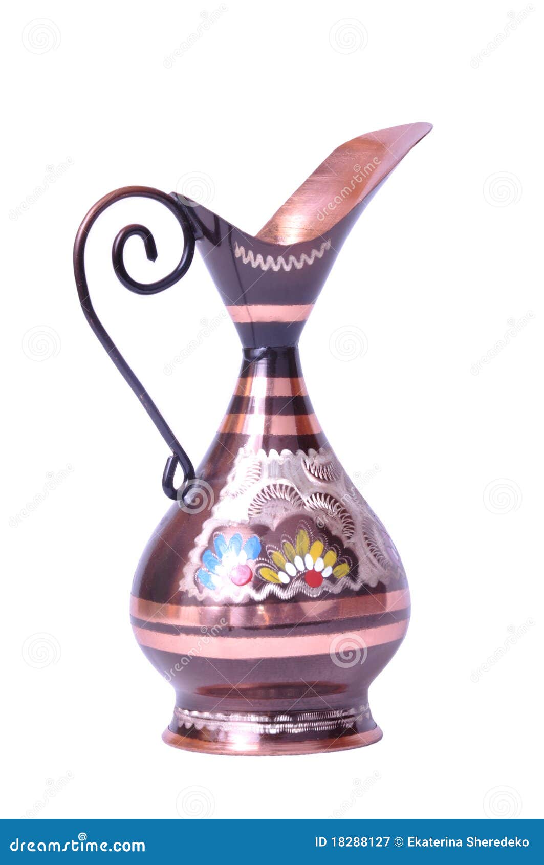 Beautiful Old Jug With Floral Pattern Stock Image - Image of decorative ...