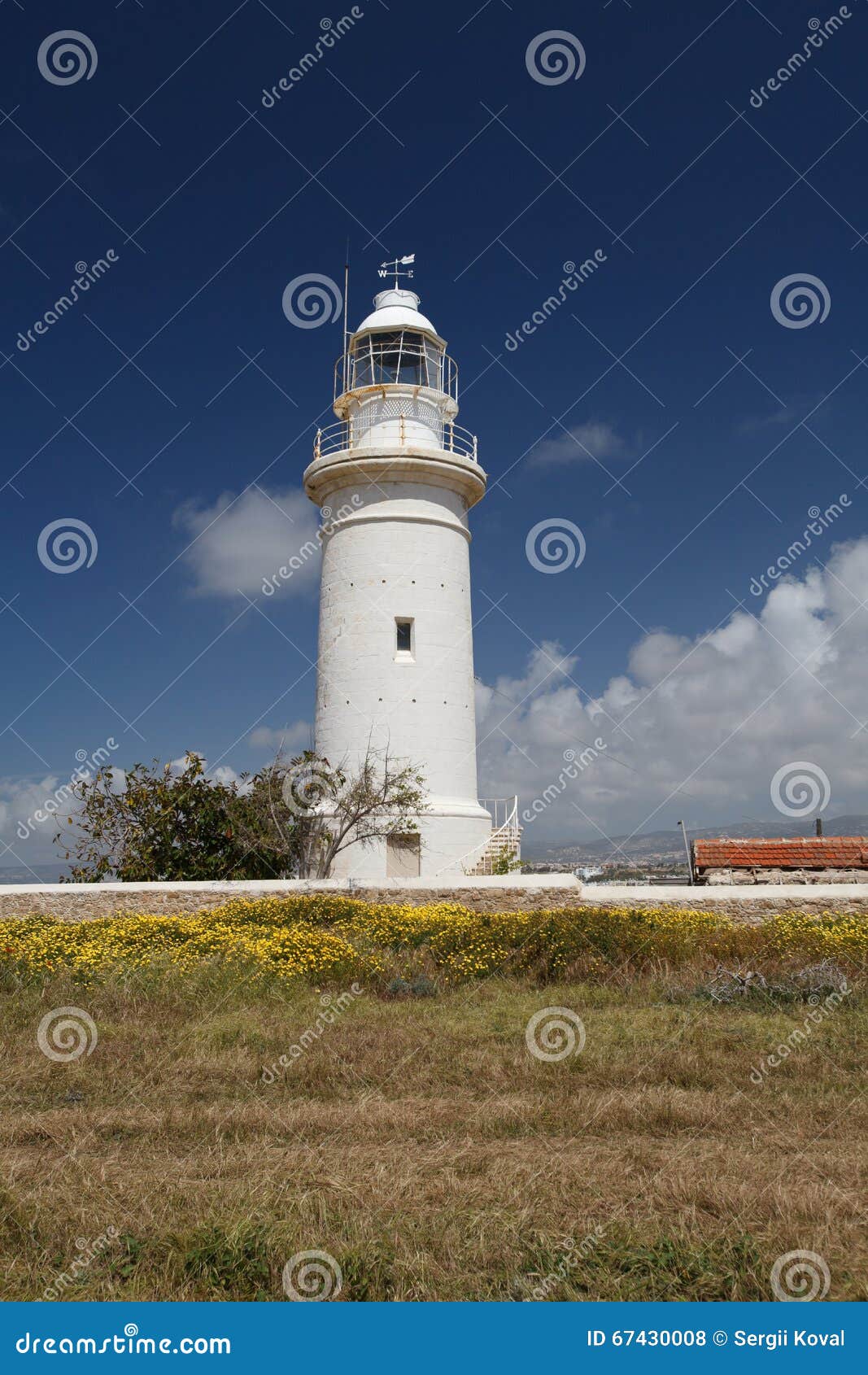 Beautiful Old Lighthouse in Cyprus Archaeological Park Stock Photo ...