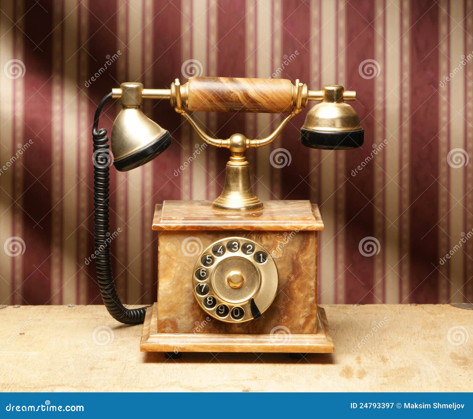 A Beautiful Old Phone on a Vintage Background Stock Image - Image of ...