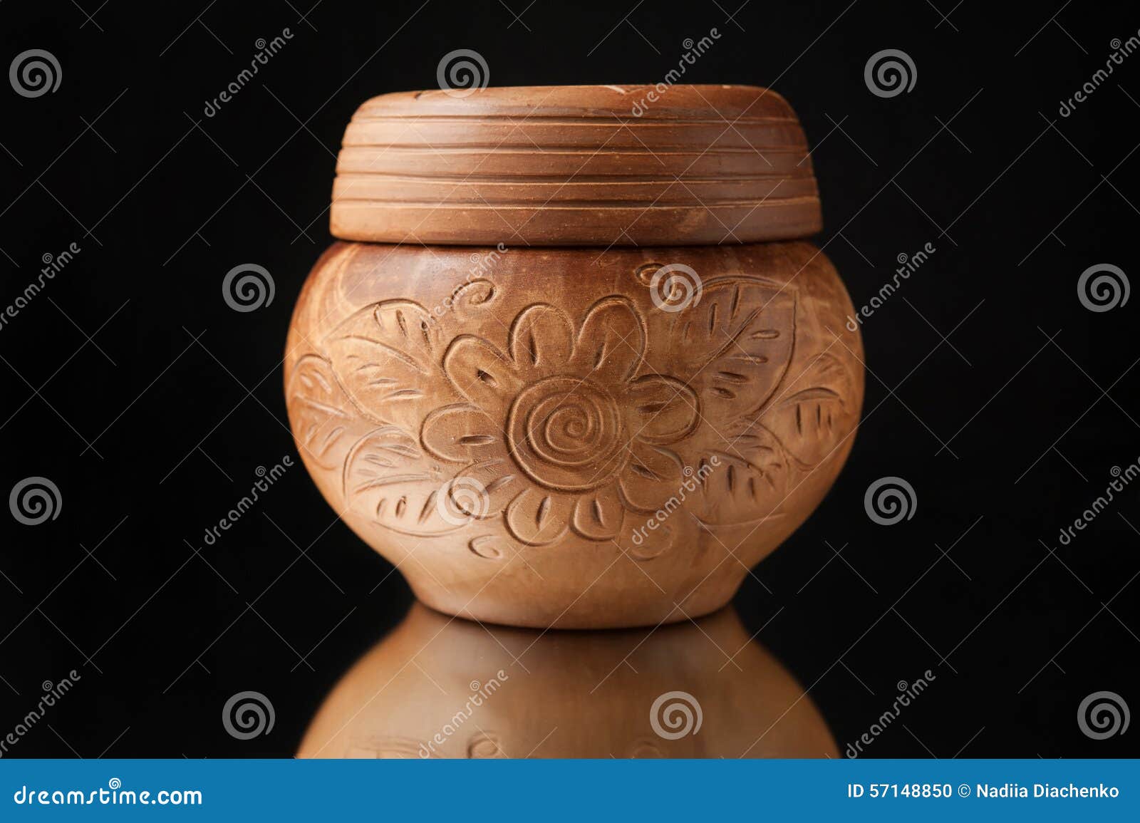 Beautiful Old Pot of Clay with Patterns Stock Photo - Image of cuisine ...