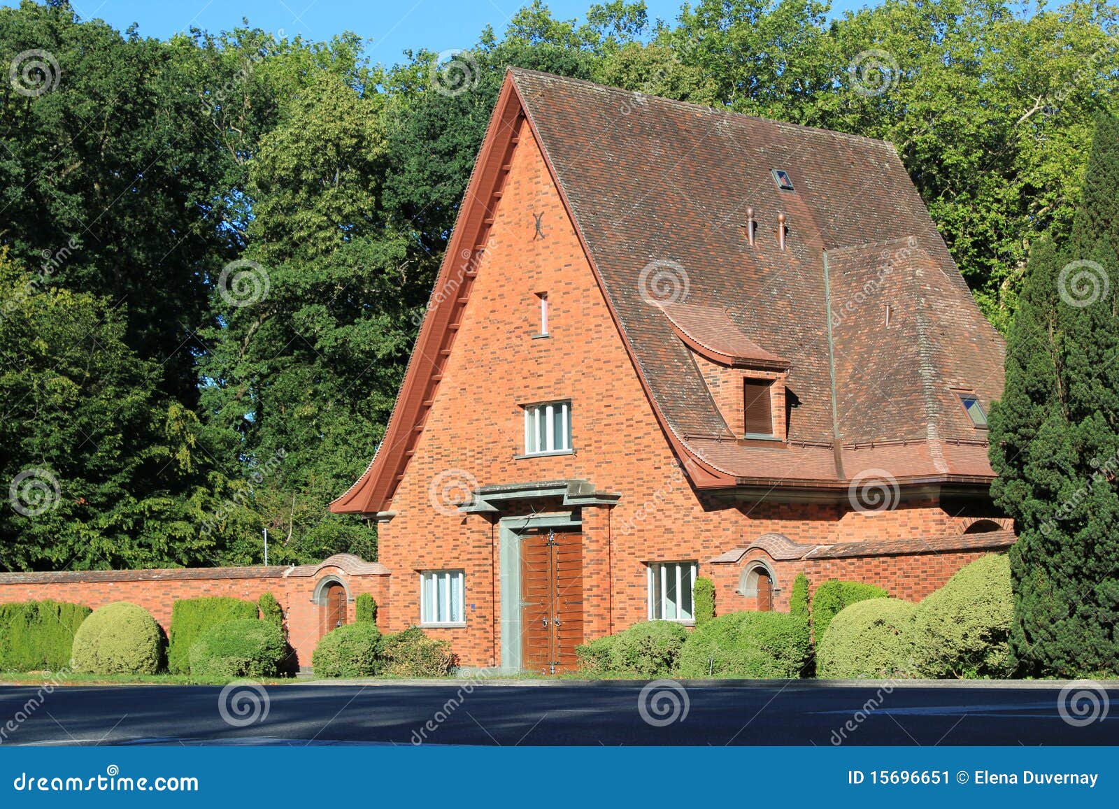 Beautiful old red house stock image. Image of architecture - 15696651