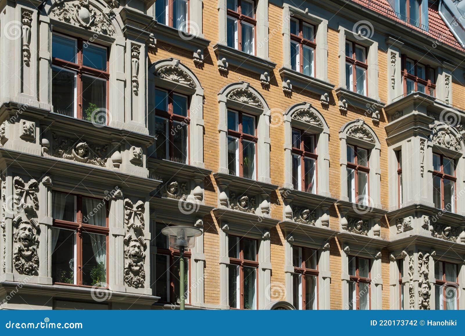 Beautiful, Old Residential Building Restored Facade Stock Photo - Image ...