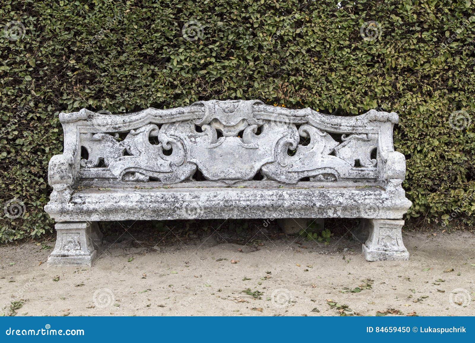 Stone Bench Against Stone Wall Royalty-Free Stock Photography ...