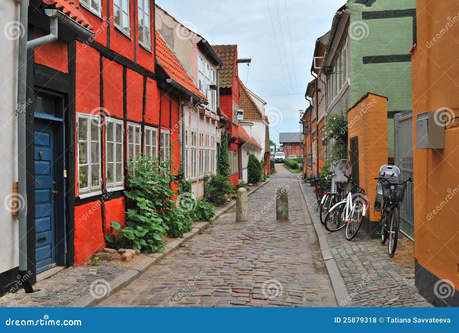 Beautiful Old Street in Elsinore, Denmark Stock Photo - Image of ...