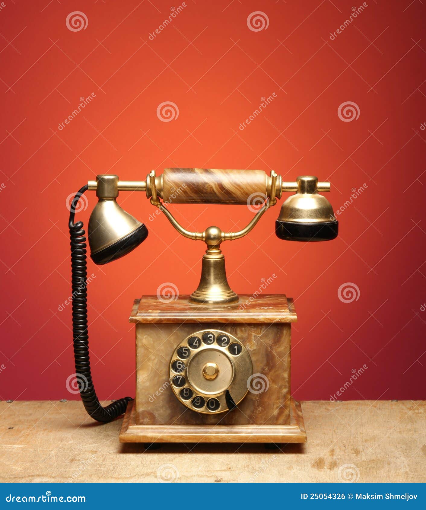 A Beautiful Old Vintage Telephone on a Table Stock Photo - Image of ...