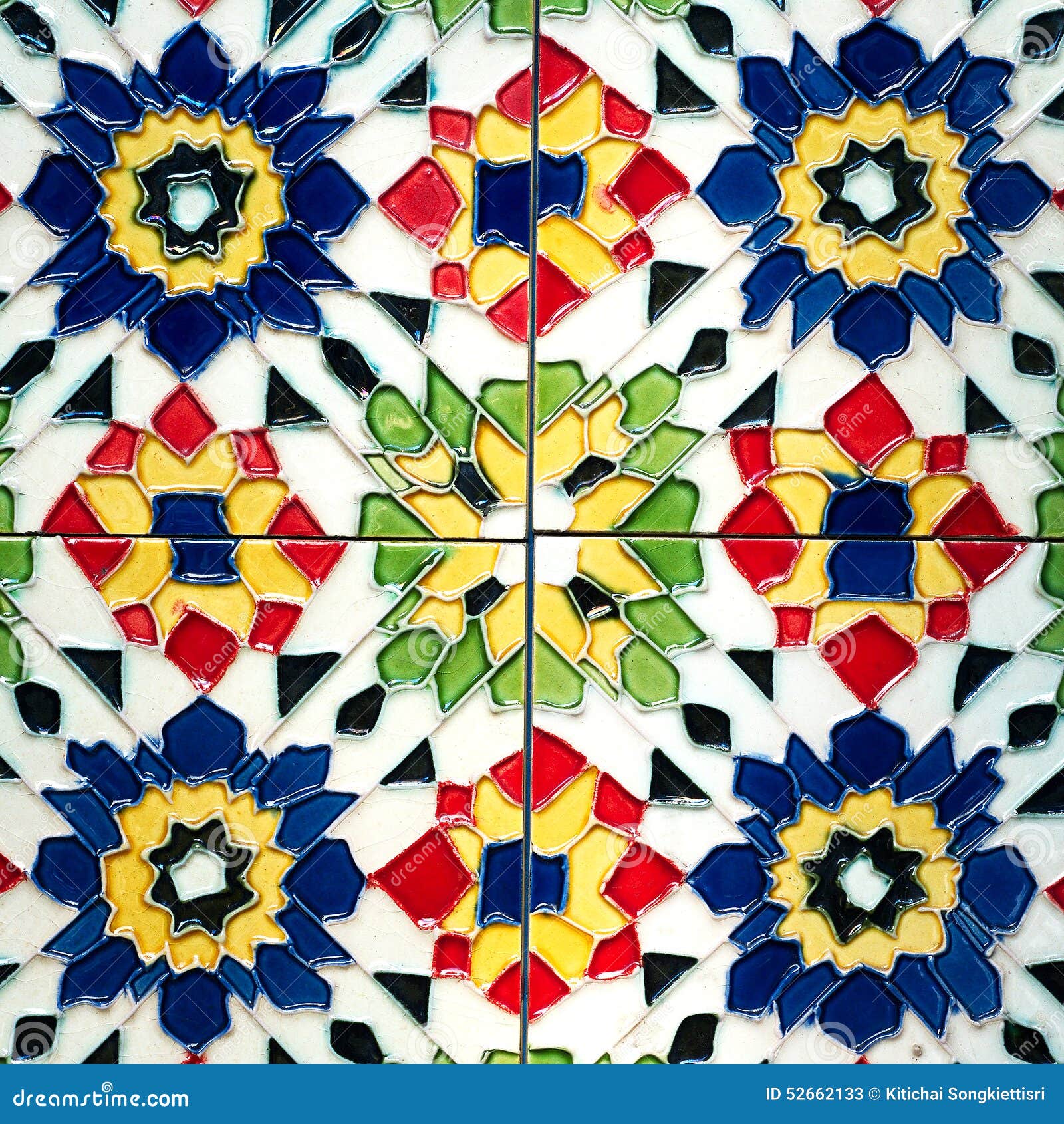 Beautiful Old Wall Ceramic Tiles Patterns Handcraft from Thailand ...