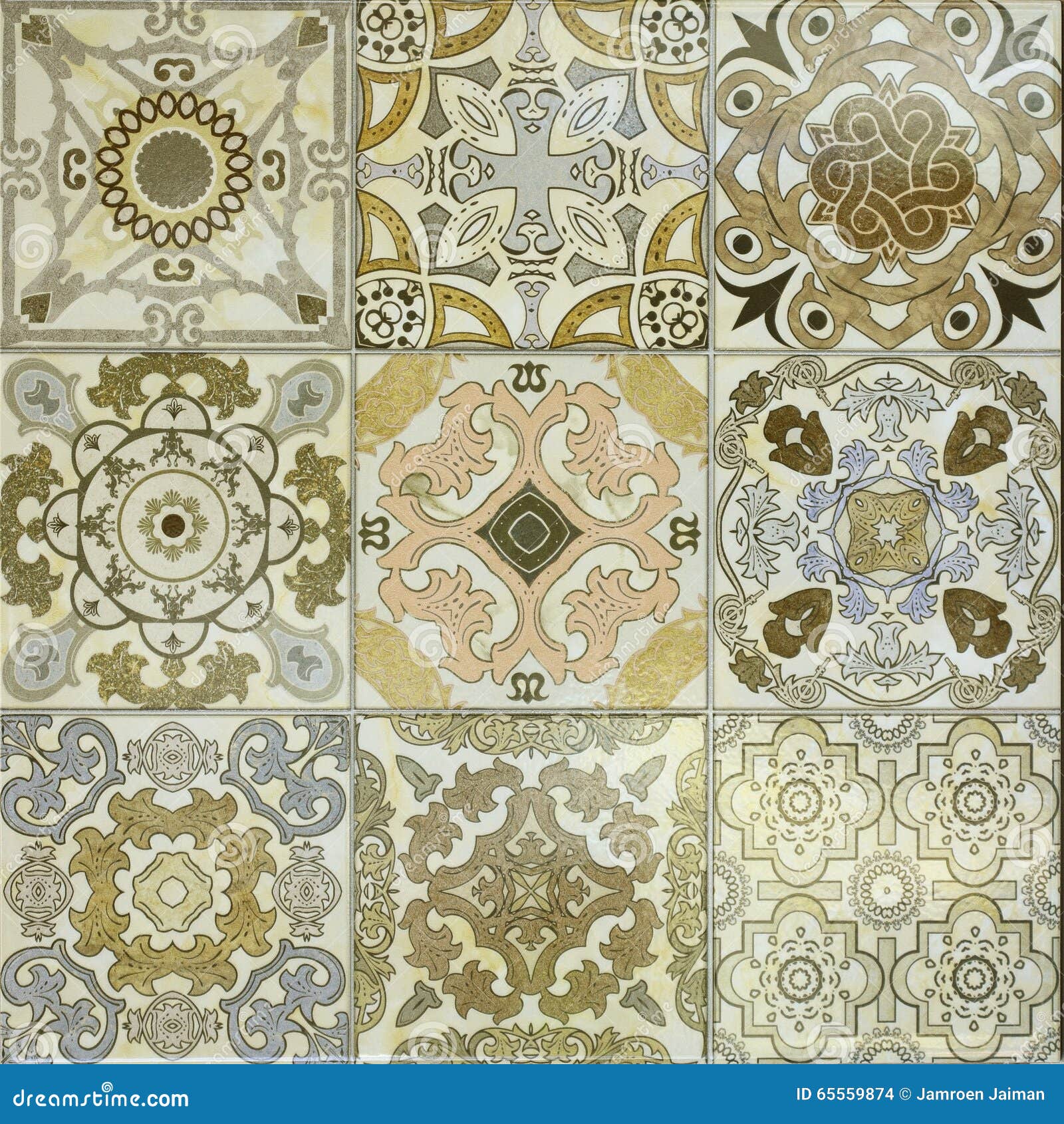 Beautiful Old Wall Ceramic Tiles Patterns Stock Photo - Image of aged ...