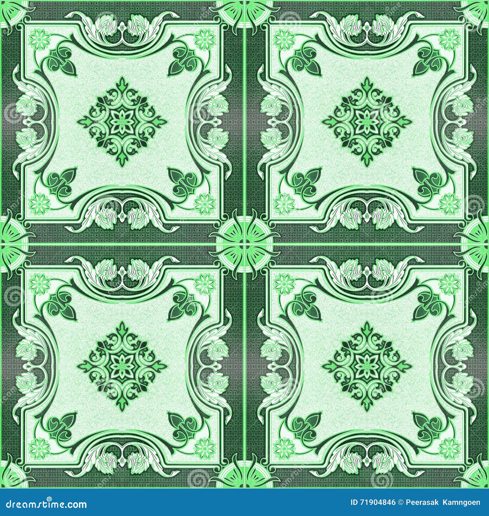 Beautiful Old Wall Tiles Patterns in Park Public. Stock Illustration ...