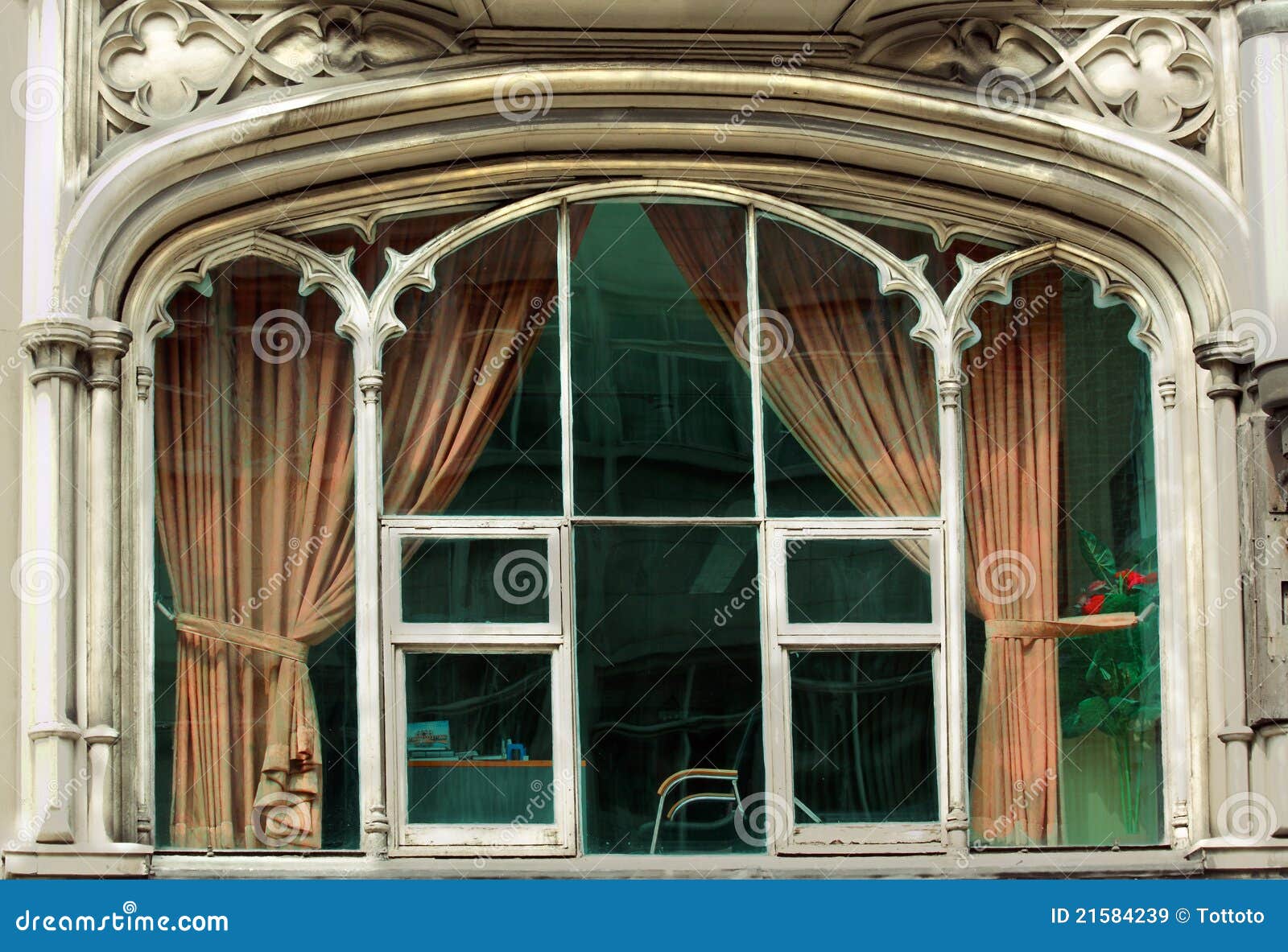 Beautiful old window. stock image. Image of beautiful - 21584239