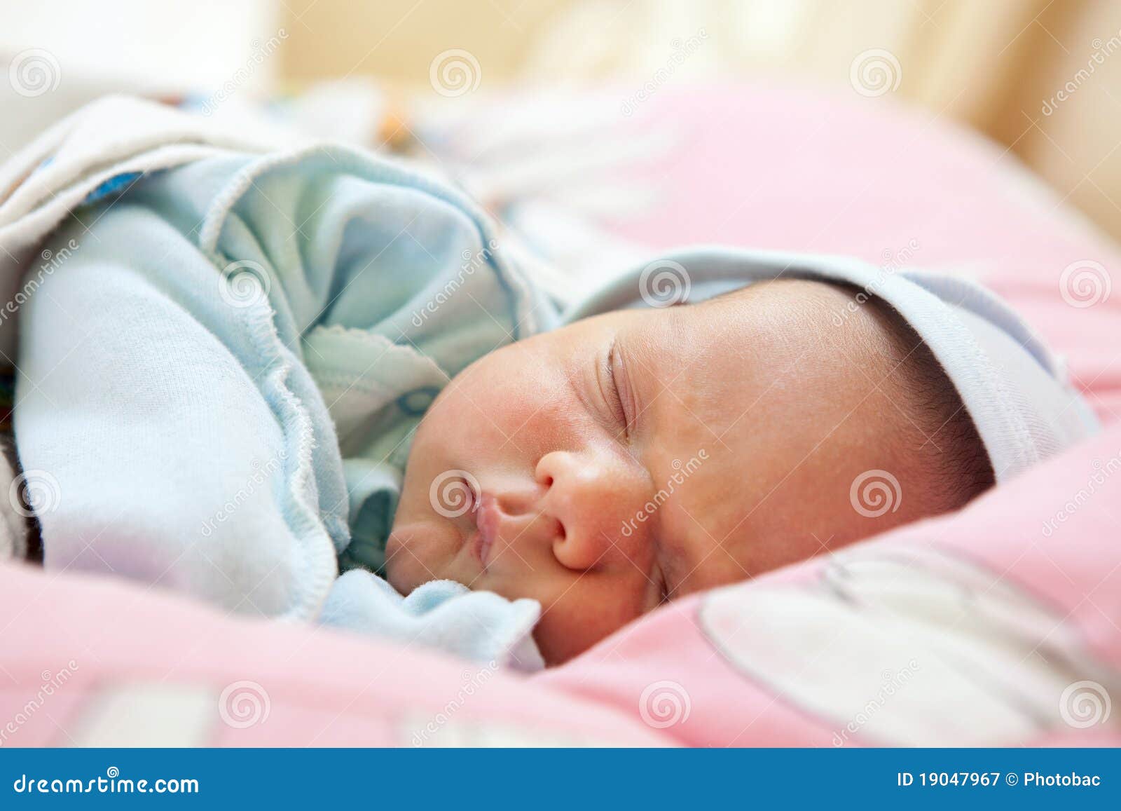 Beautiful One Week Old Baby Boy Asleep Stock Image - Image of newborn ...