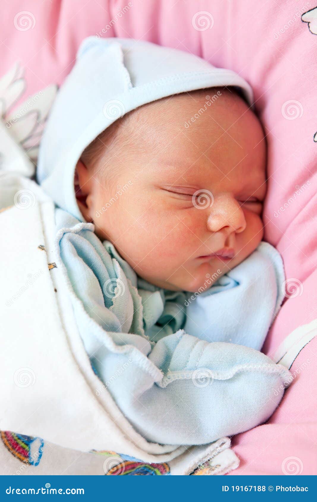 Beautiful One Week Old Baby Boy Asleep Stock Photo - Image of infant ...