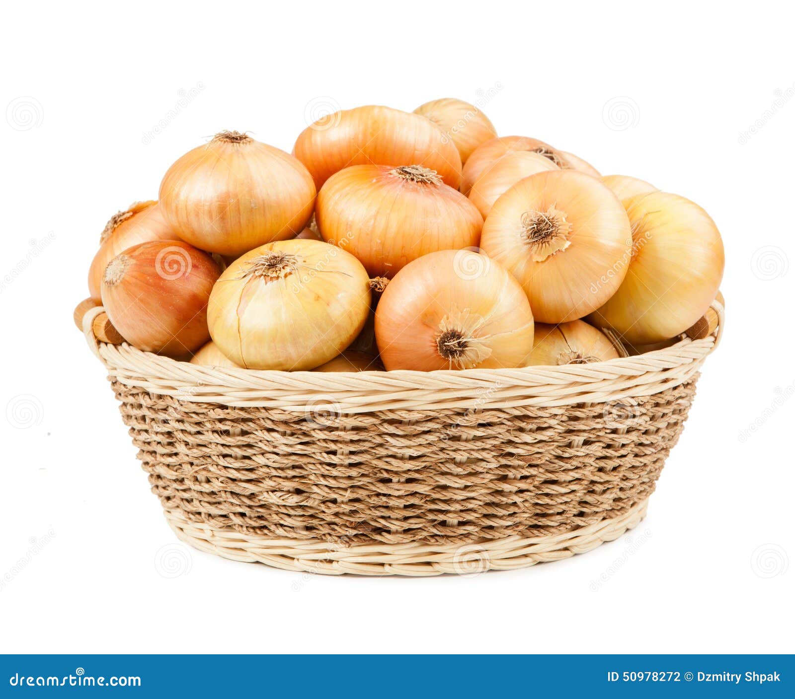 Beautiful Onion in Basket Isolated on White Background Stock Photo ...