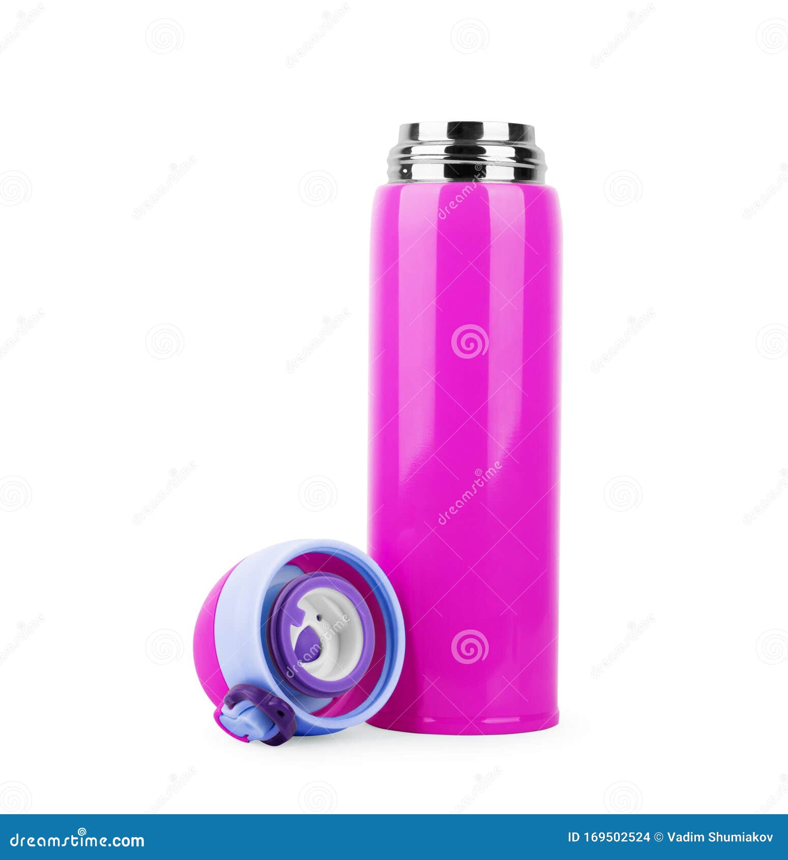 Beautiful Open Thermos on a White Background Stock Photo - Image of ...