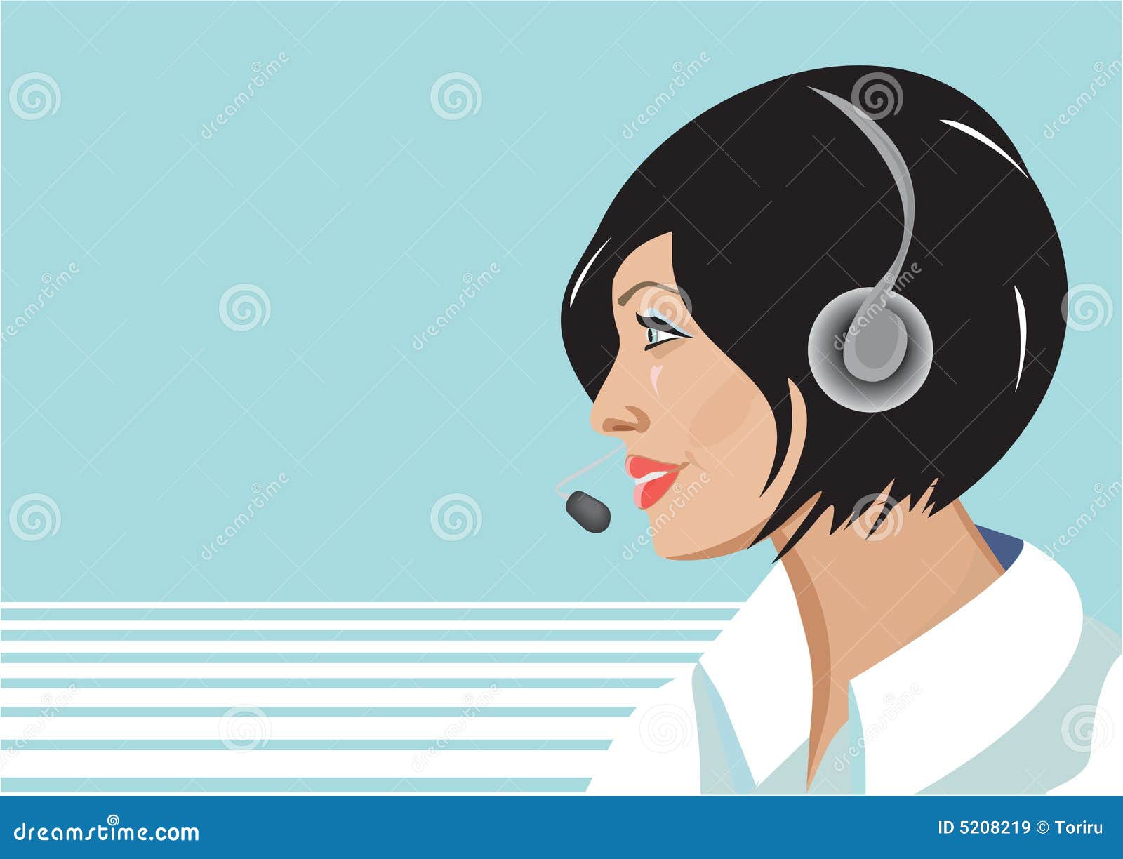 Beautiful operator stock vector. Illustration of headphones - 5208219