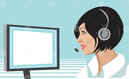 Beautiful operator stock vector. Illustration of headphones - 5212904