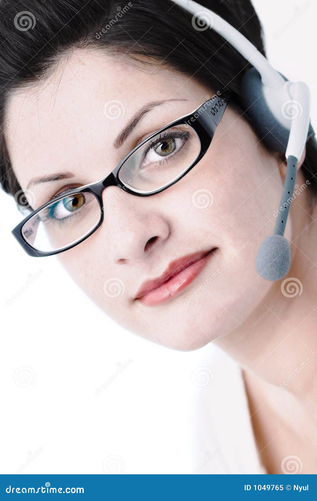 Beautiful operator girl stock image. Image of happy, beautiful - 1049765