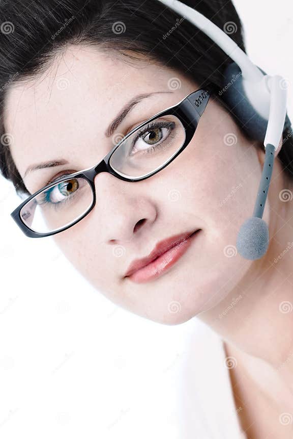 Beautiful operator girl stock image. Image of happy, beautiful - 1049765