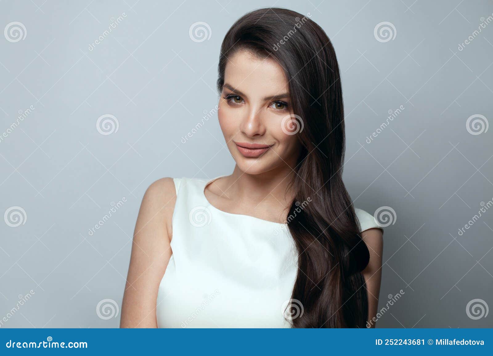 Beautiful Optimistic Woman Closeup Portrait Stock Image - Image of ...