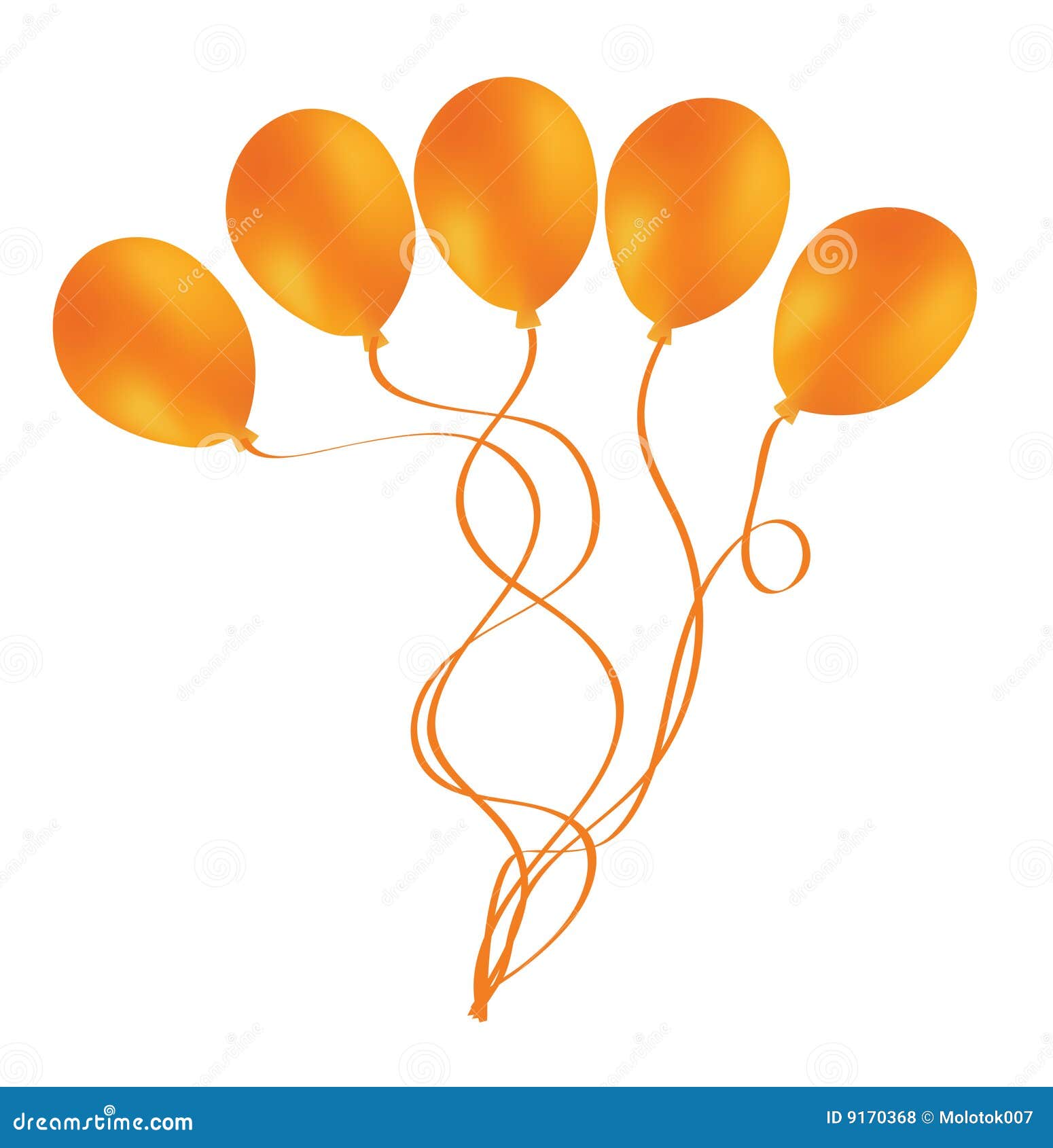Beautiful Orange Balloon in the Air. Stock Vector - Illustration of ...