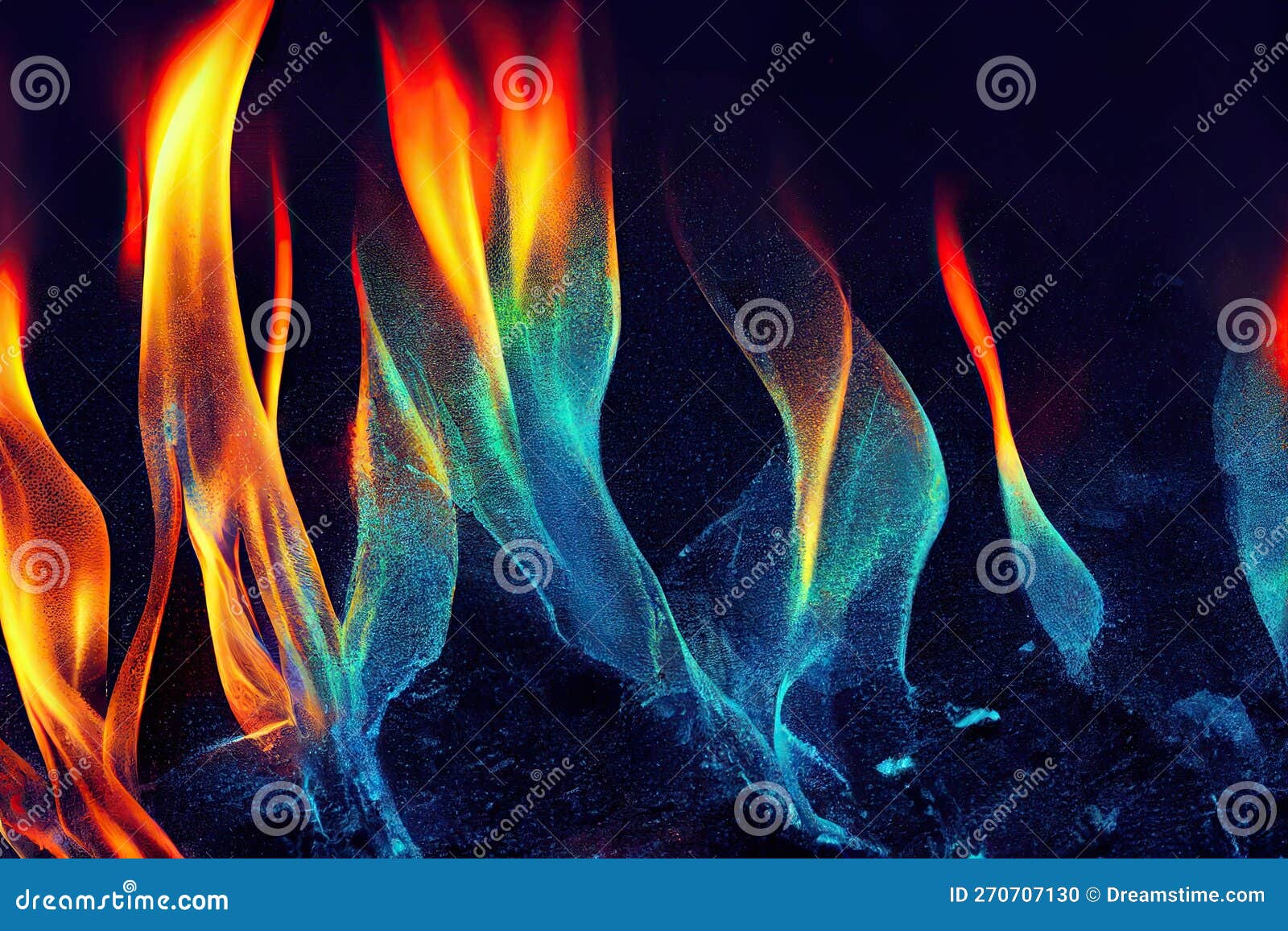 Beautiful Orange Blue Campfire Blaze Fire Flame Stock Illustration ...