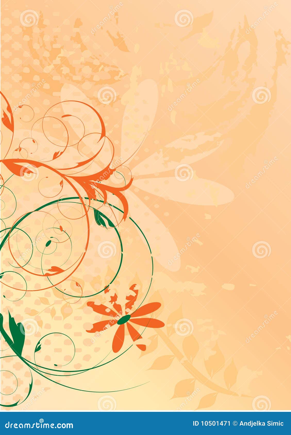 Beautiful Orange Decorative Design Stock Vector - Illustration of curve ...